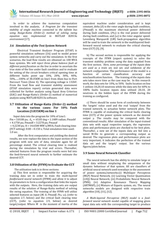 IRJET- Feed-Forward Neural Network Based Transient Stability Assessment of 132KV Sub ...