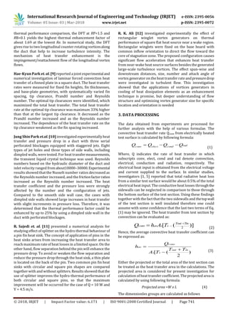 IRJET- Experimental Analysis of Convective Heat Transfer Augmentation ...