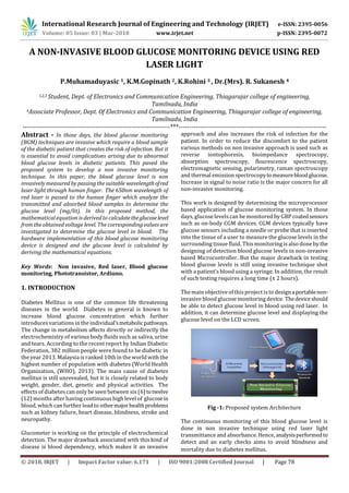 A Non-Invasive Blood Glucose Monitoring Device using Red Laser Light | PDF