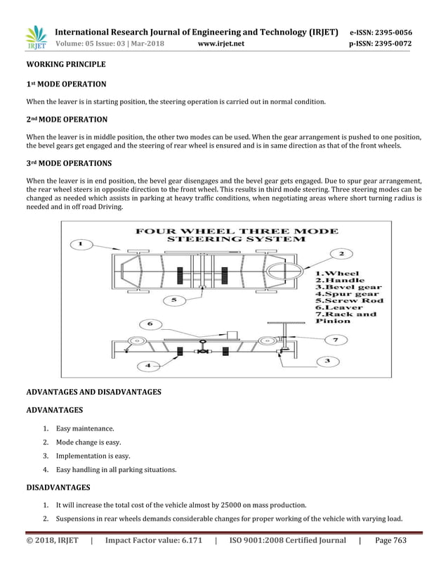 IRJET- Four Wheel Three Mode Steering System | PDF