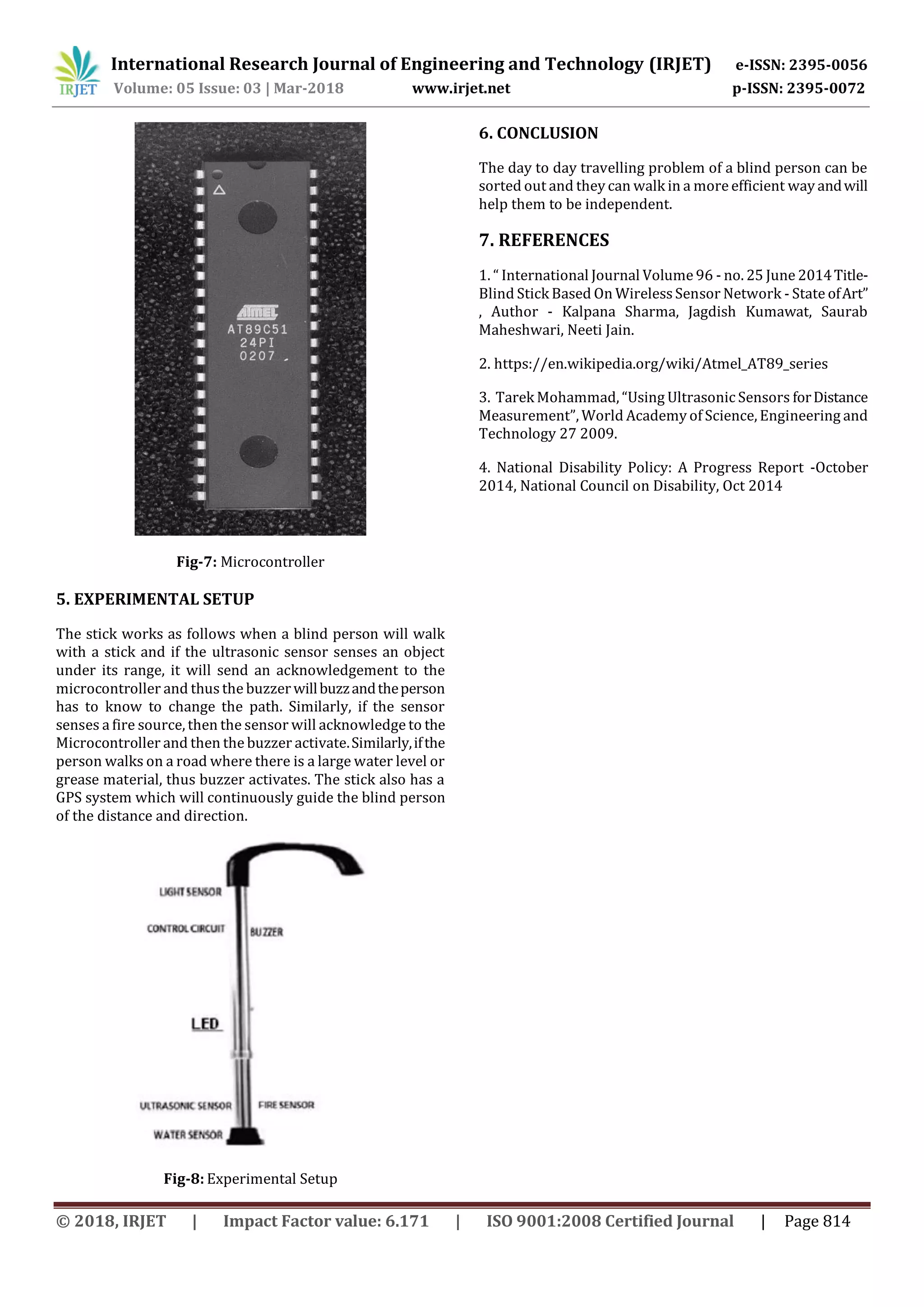 IRJET- Safe Distance Guard System for Blinds | PDF