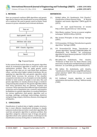 IRJET- Classification of Chemical Medicine or Drug using K Nearest Neighbor (KNN) and Genetic ...
