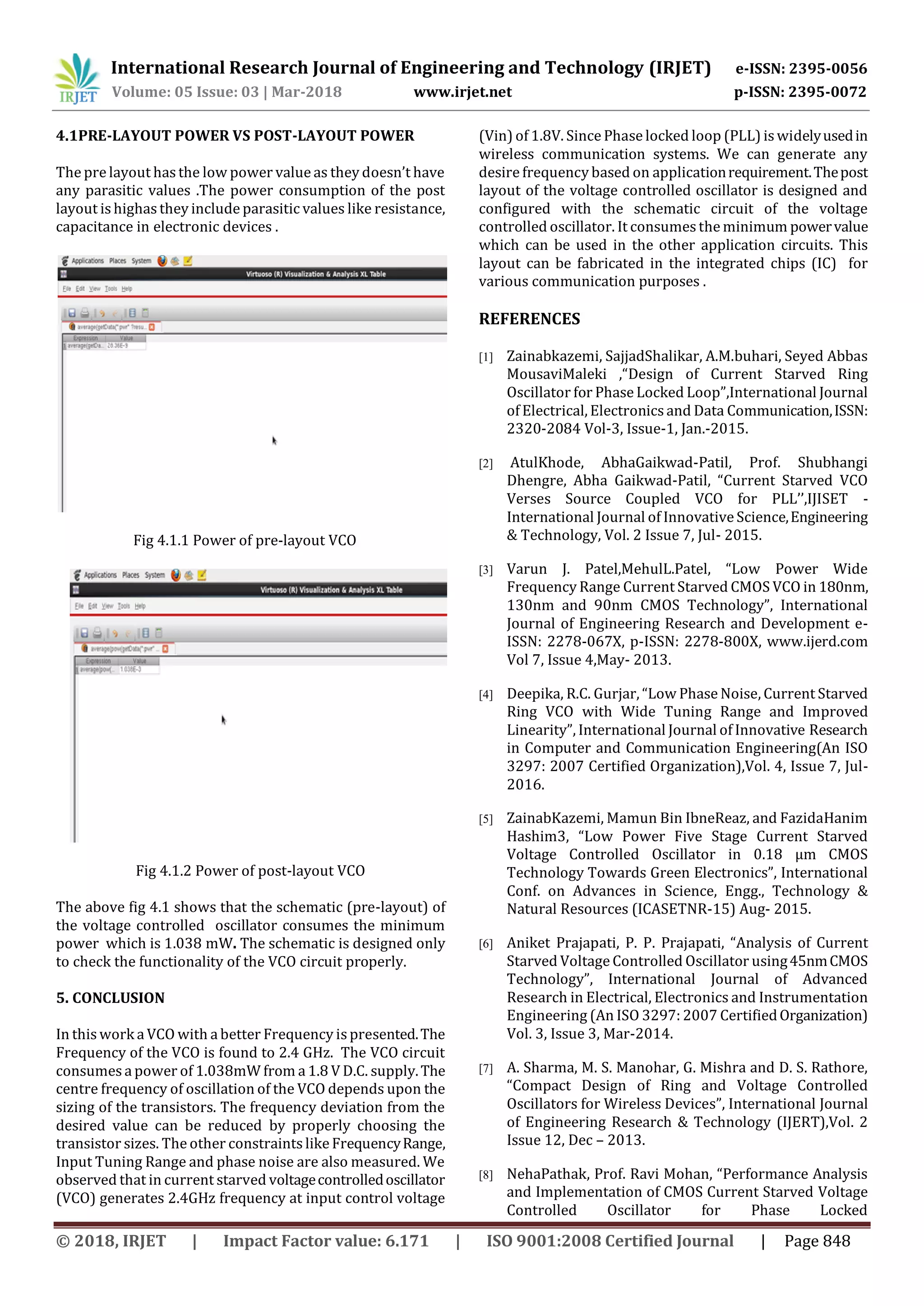 IRJET- Design of Voltage Controlled Oscillator in 180 nm CMOS ...