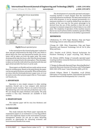 IRJET- Manual Operated Paper Recycling Machine | PDF