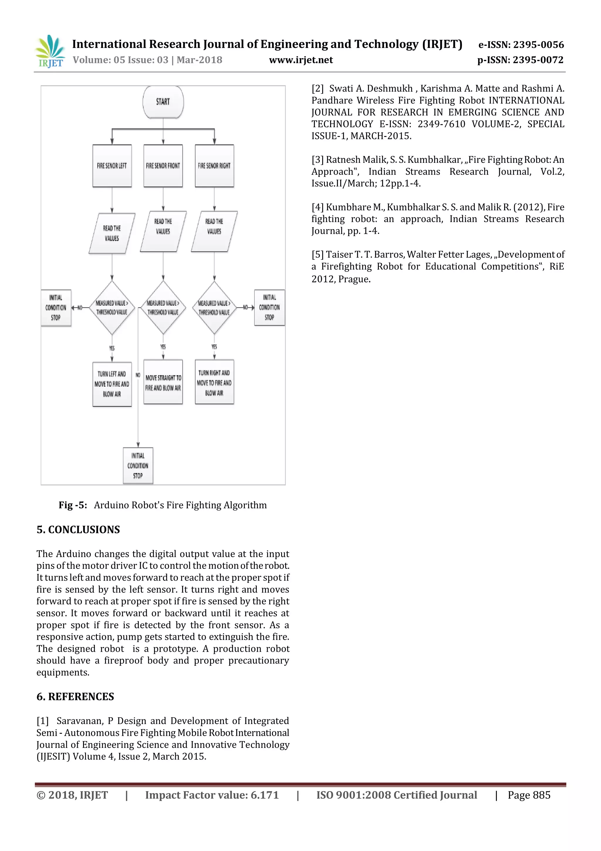IRJET- Automatic Fire Extinguishing Robot without Manual Control | PDF