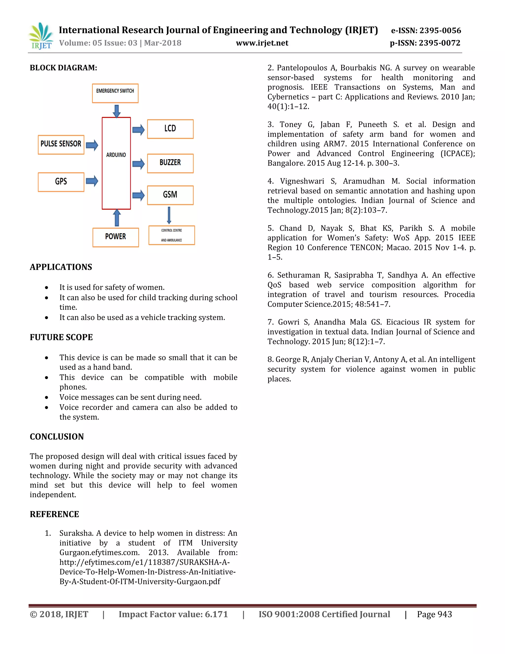 IRJET- Women Safety Device with GPS, GSM and Health Monitoring System | PDF
