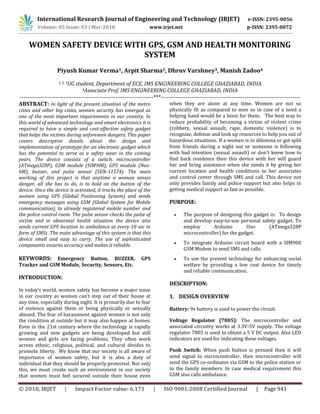 IRJET- Women Safety Device with GPS, GSM and Health Monitoring System | PDF