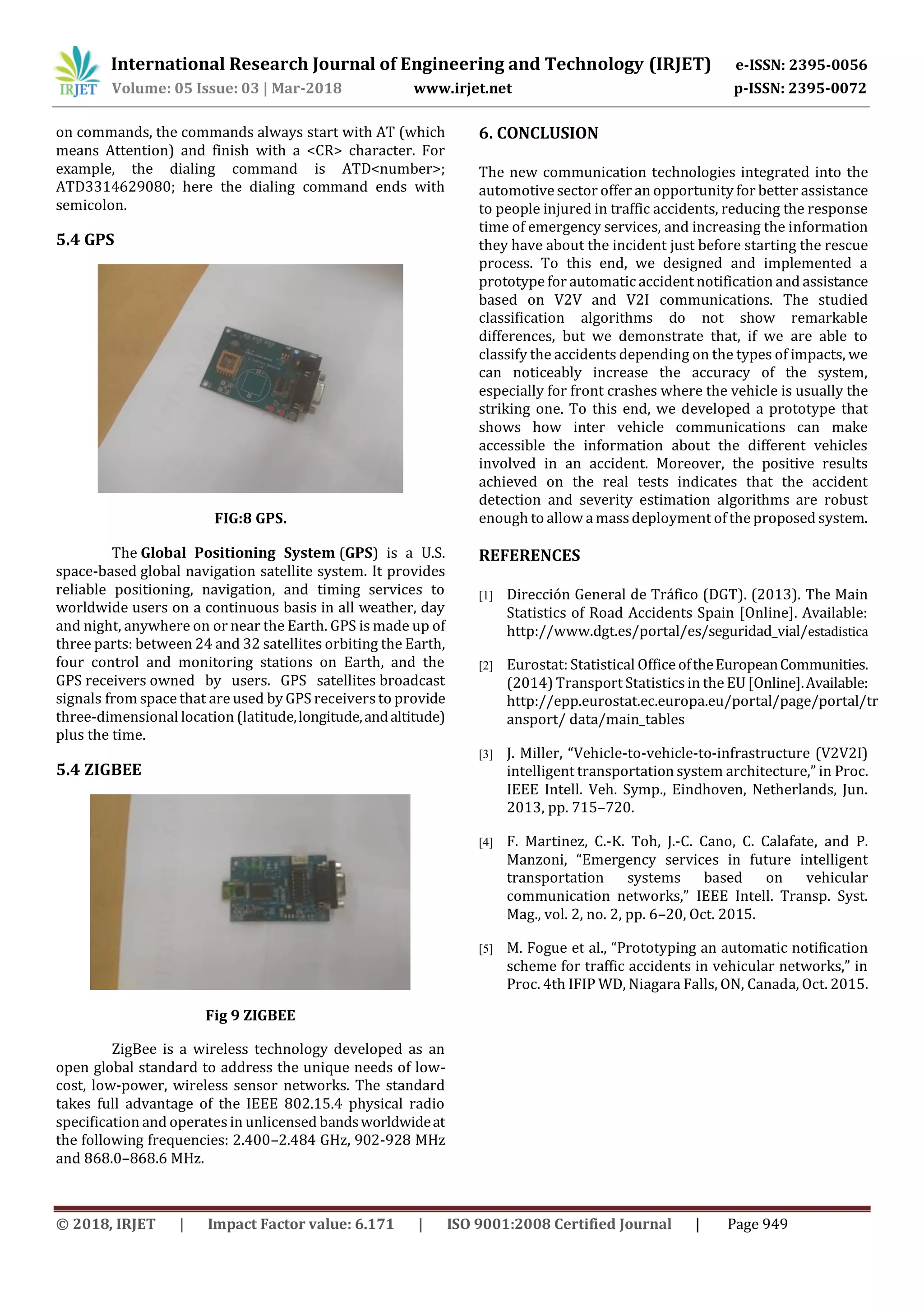 IRJET- Accident Detection and Vehicle Safety using Zigbee | PDF