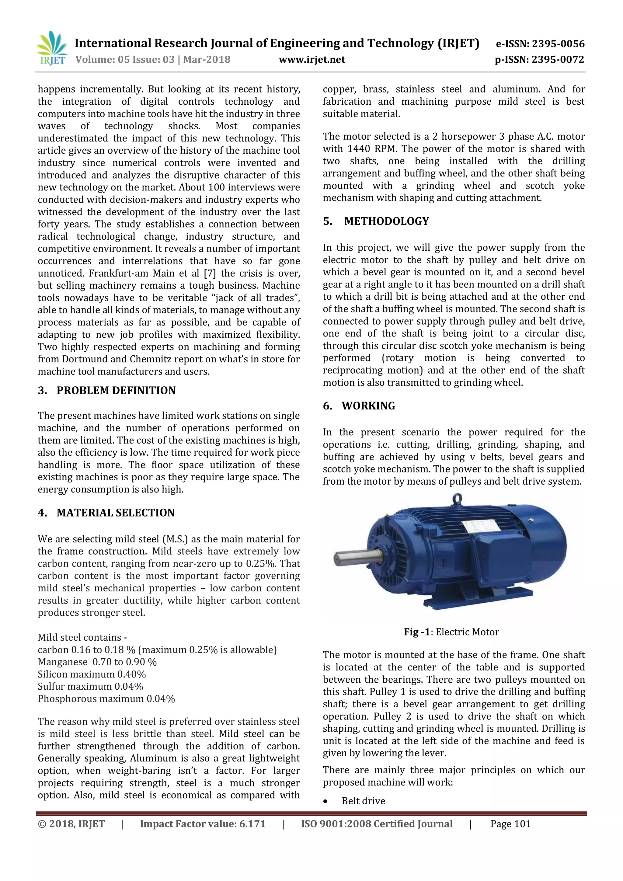 Study of Fabrication of Multipurpose Tooling Machine | PDF
