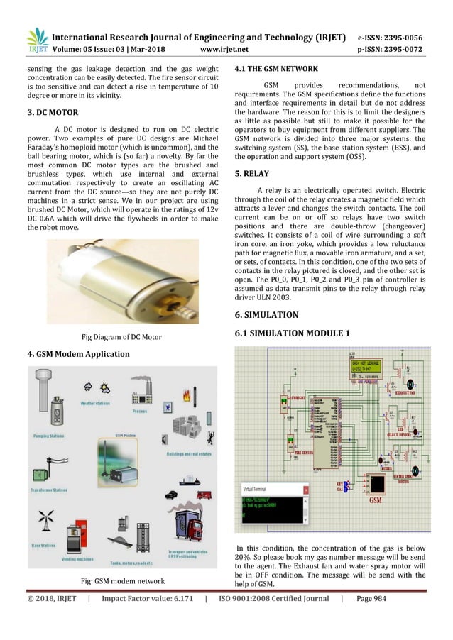 IRJET- A Wireless Home Safety Gas Leakage Detection System using GSM Technology | PDF