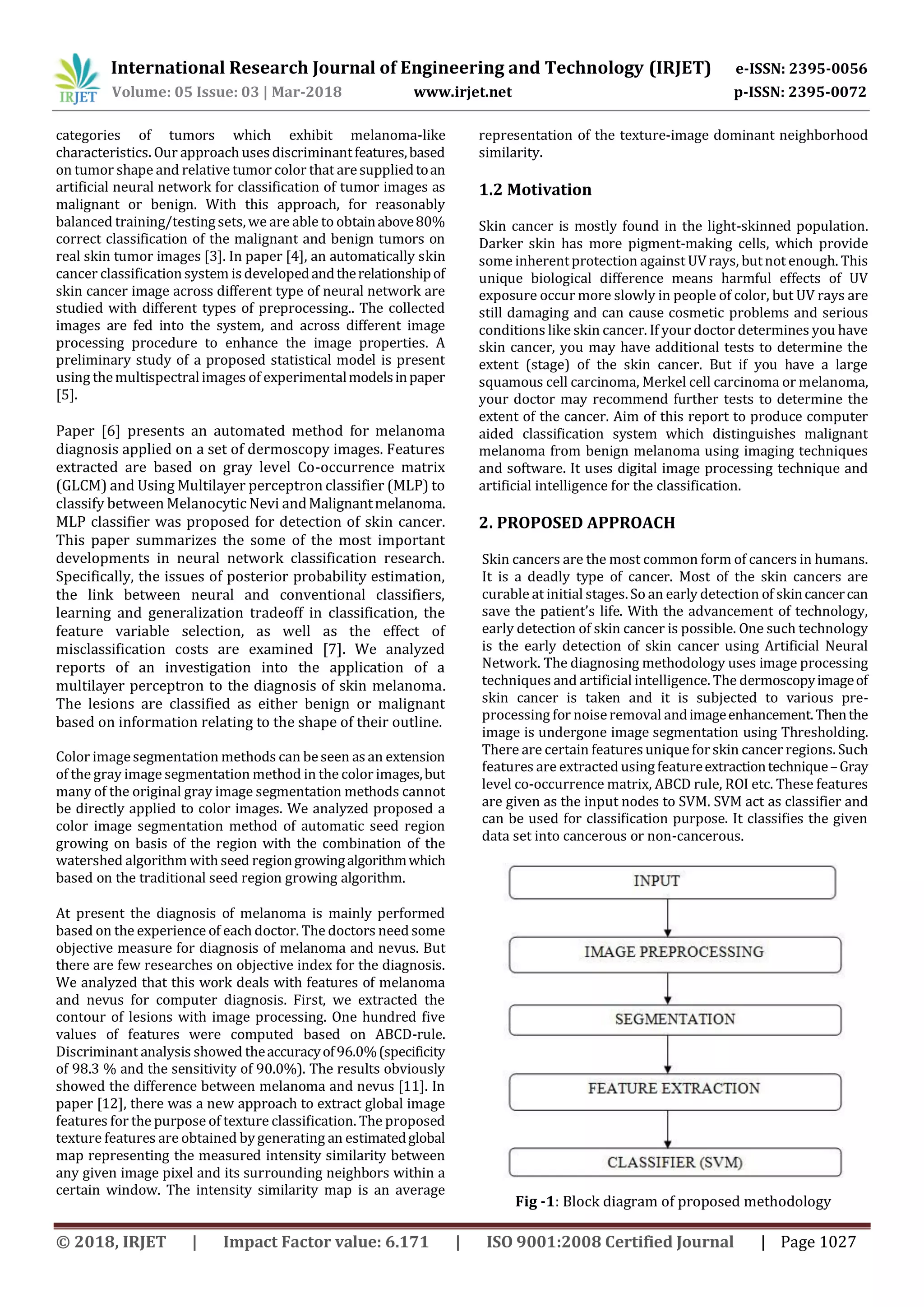 IRJET- Texture Feature Extraction for Classification of Melanoma | PDF ...