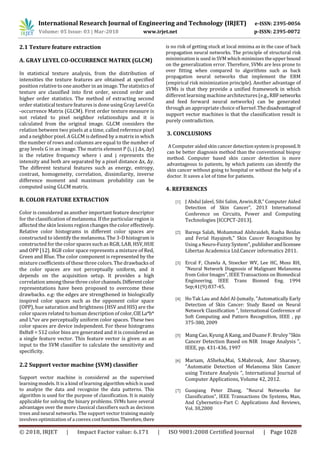 IRJET- Texture Feature Extraction for Classification of Melanoma | PDF | Skin and Dermatology ...