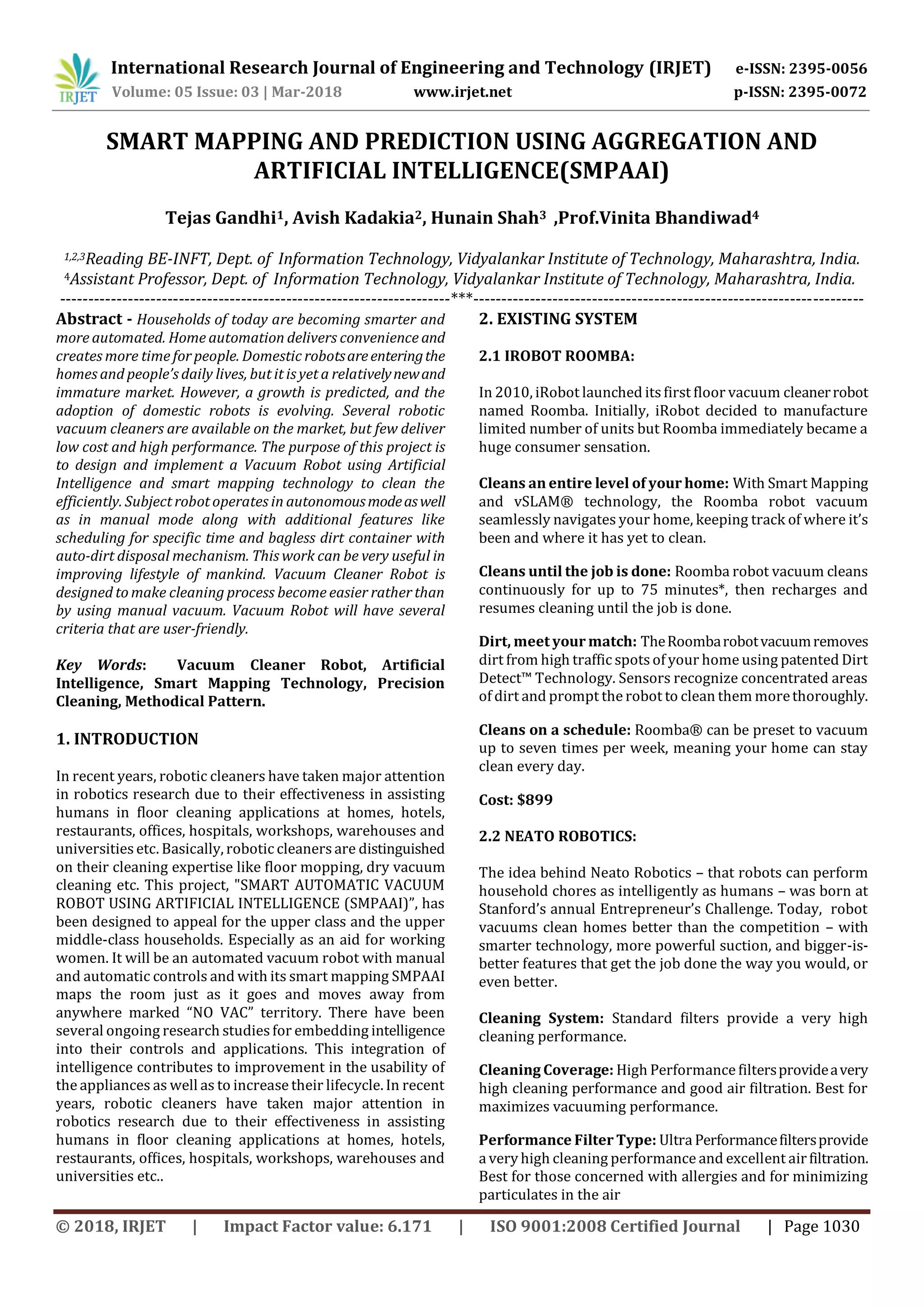 IRJET- Smart Mapping and Prediction using Aggregation and Artificial Intelligence (SMPAAI) | PDF