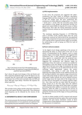 IRJET- FPGA Implementation of High Speed and Low Power Speculative Adder | PDF