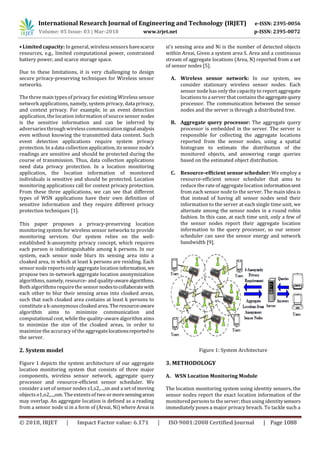 IRJET- A Privacy-Preserving Location Monitoring System for Wireless Sensor Networks | PDF