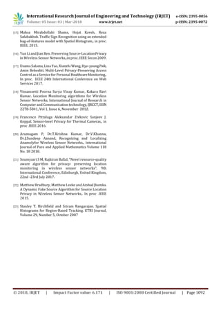 IRJET- A Privacy-Preserving Location Monitoring System for Wireless Sensor Networks | PDF