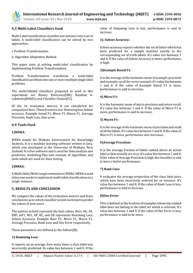 IRJET- Personality Recognition using Multi-Label Classification | PDF