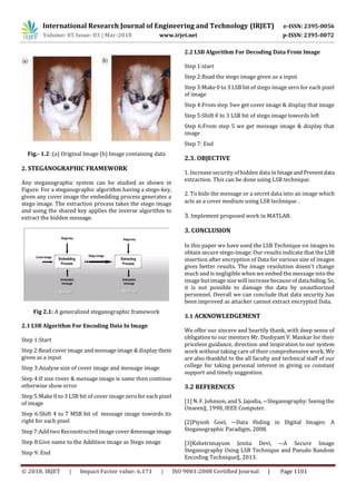 IRJET- Data Hiding in Digital Image using Steganography | PDF
