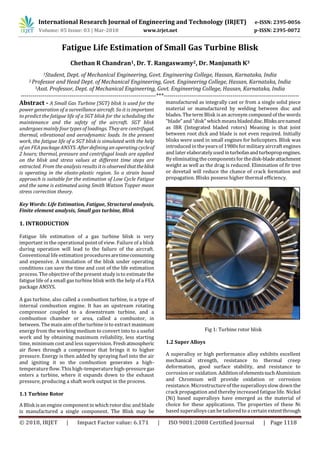 IRJET- Fatigue Life Estimation of Small Gas Turbine Blisk | PDF