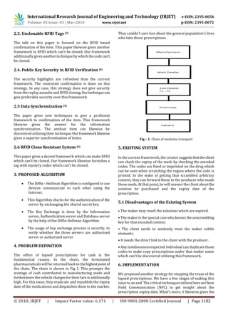 IRJET- Secure Authentication Scheme for Medicine Anti-Counterfeiting System in IoT Environment | PDF