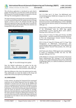 IRJET- Secure Authentication Scheme for Medicine Anti-Counterfeiting System in IoT Environment | PDF