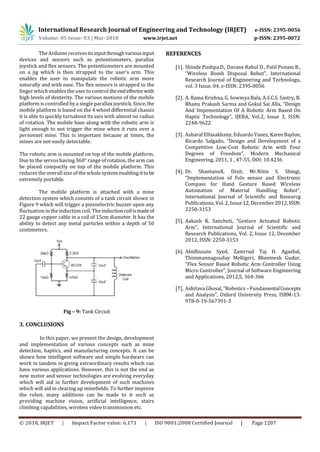 IRJET- Development of Mine Detection Robot with 4 Degree of Freedom Robotic Arm | PDF | Free ...