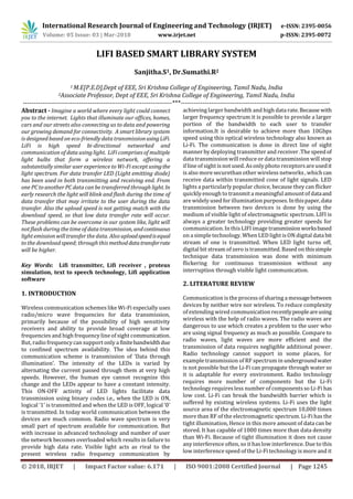 IRJET- LIFI Based Smart Library System | PDF | Computer Networking ...