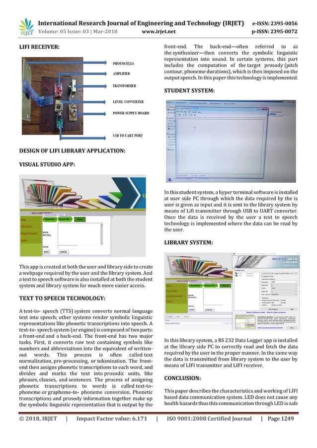 IRJET- LIFI Based Smart Library System | PDF | Computer Networking | Computing