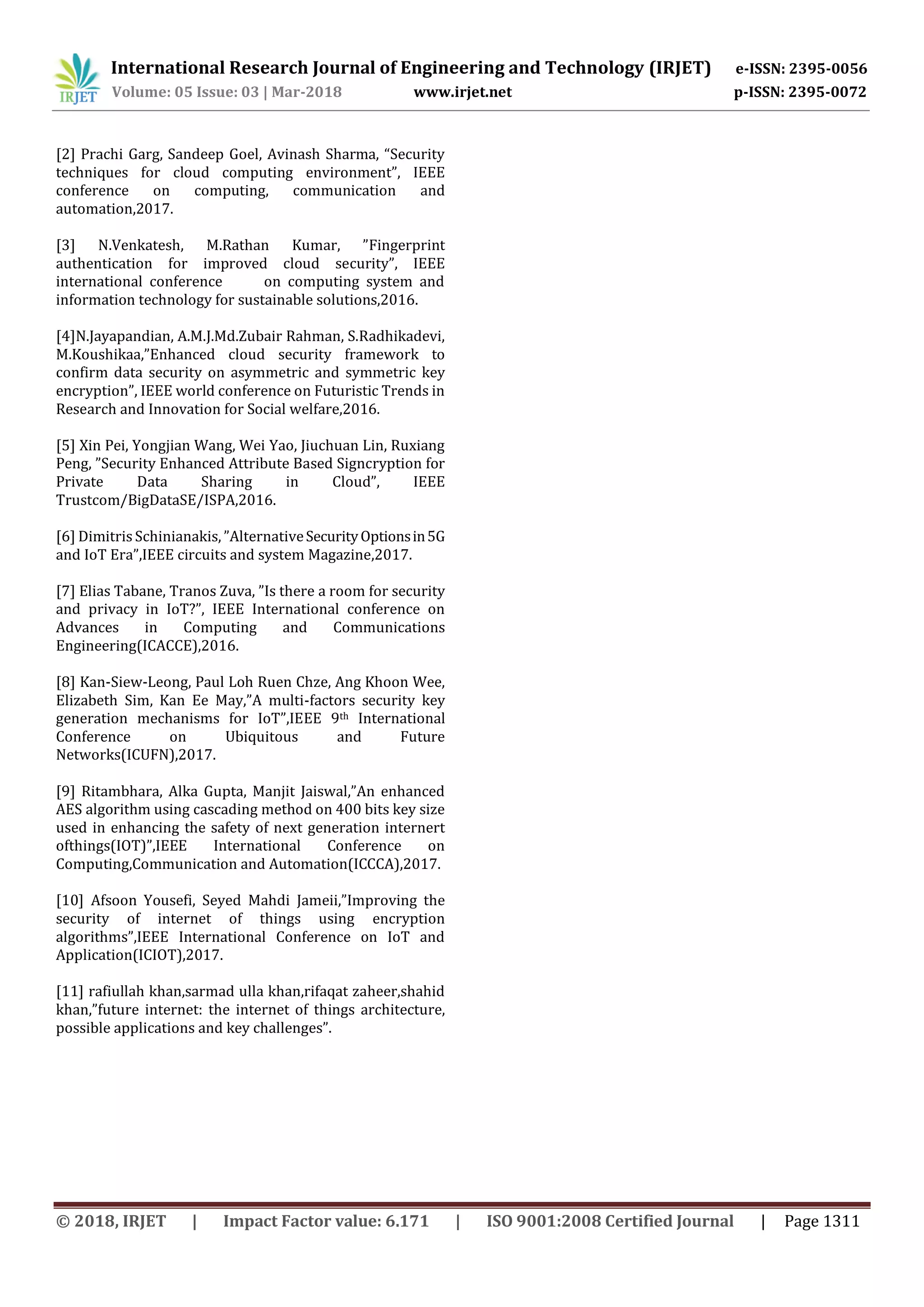 Irjet Multifactor Authentication In Iot Devices For Ensuring Secure Cloud Storage In Smart