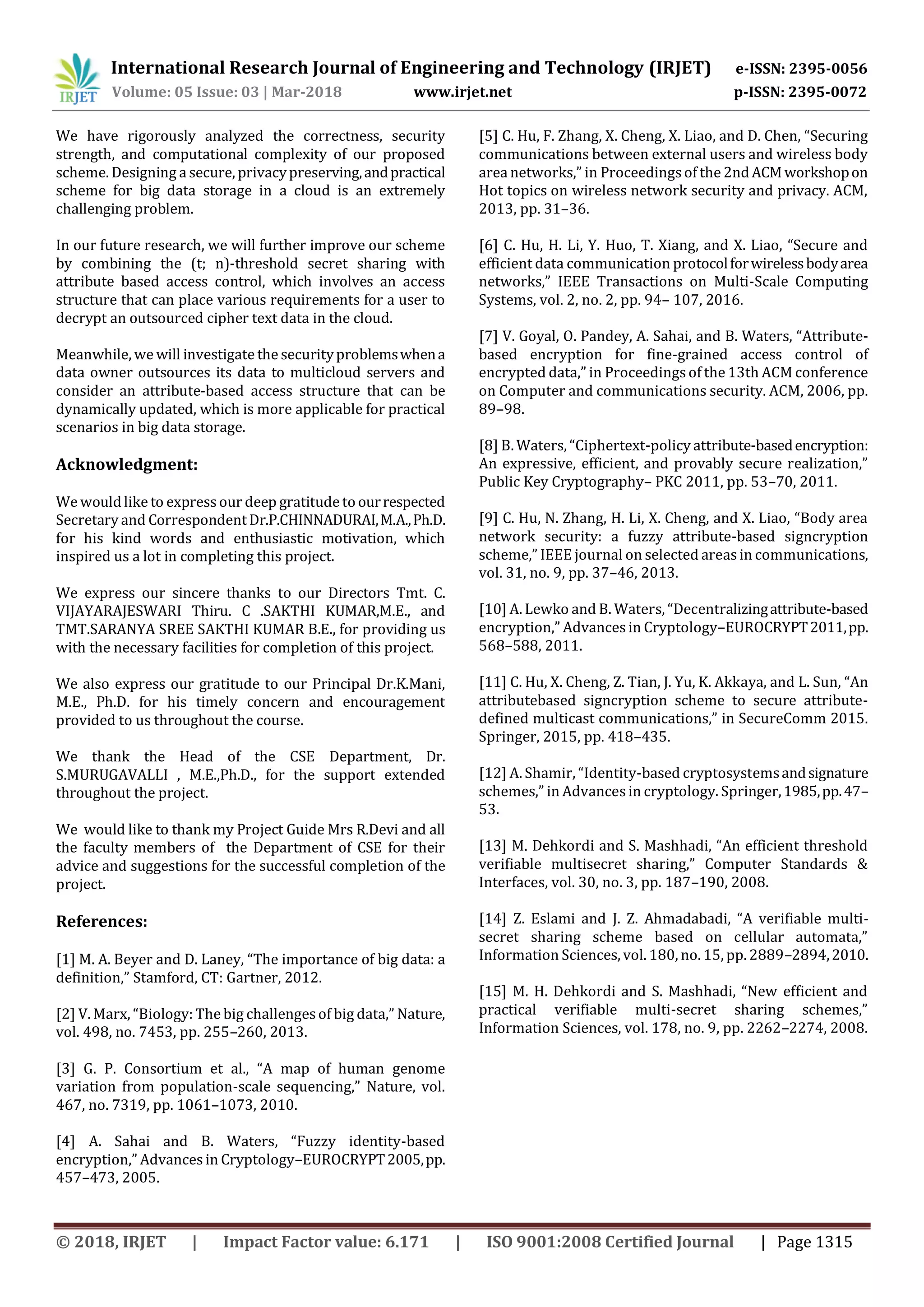 Irjet Efficient Data Access Control For Multi Authority Cloud Storage Pdf