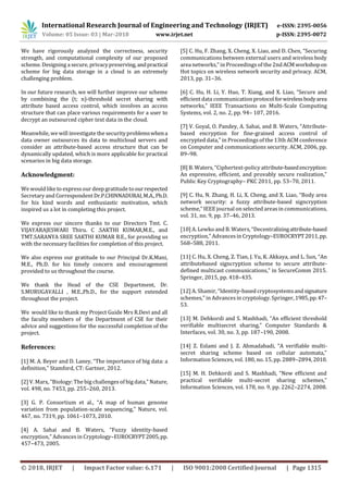 IRJET- Efficient Data Access Control for Multi-authority Cloud Storage | PDF