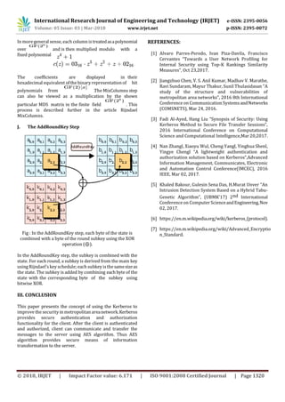 IRJET- Internal Security in Metropolitan Area Network using Kerberos | PDF