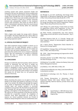 IRJET- Smart Shock Absorber | PDF | Green Vehicles | Auto Type