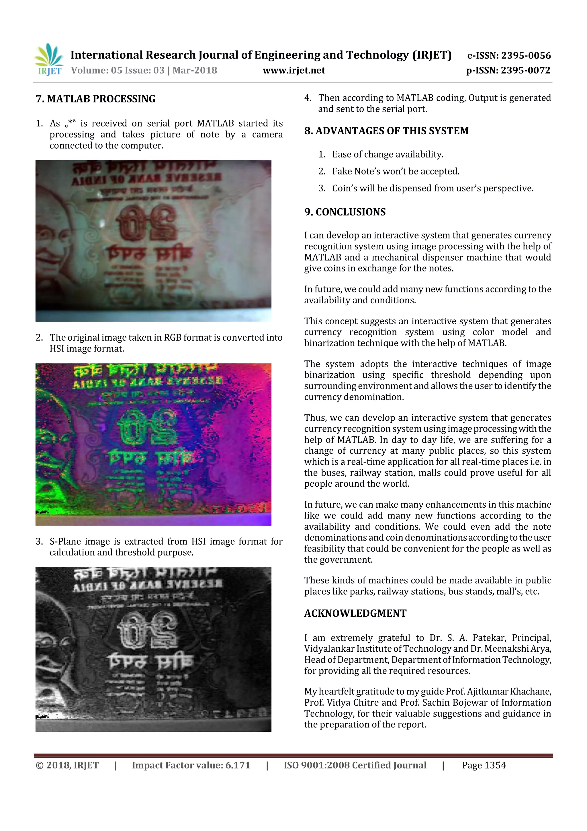 IRJET- Note to Coin Converter | PDF