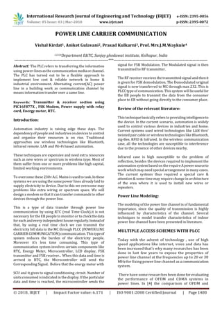 IRJET- Power Line Carrier Communication | PDF