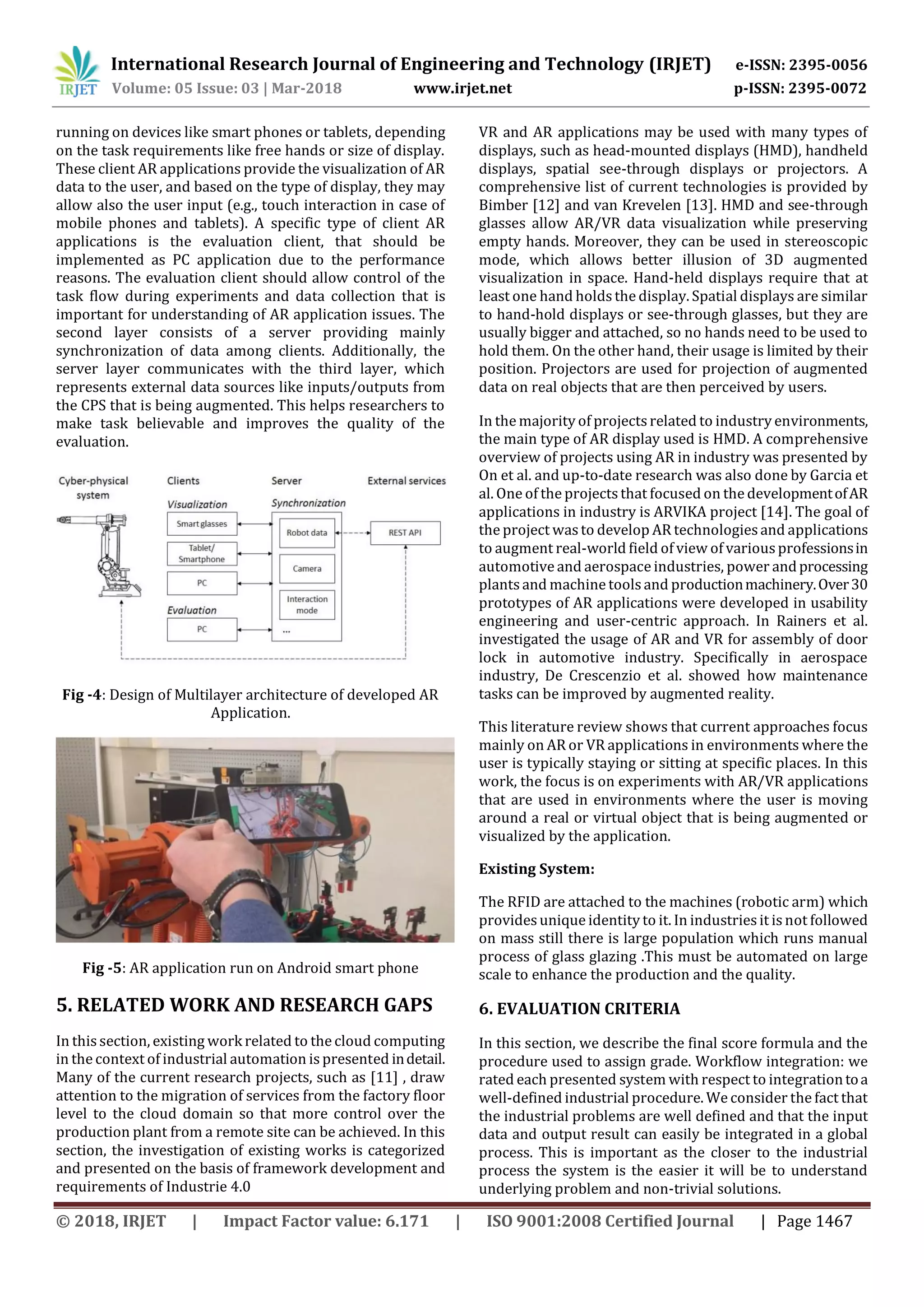 IRJET- A Quality Watch Android Based Application for Monitoring Robotic Arm Statistics using ...