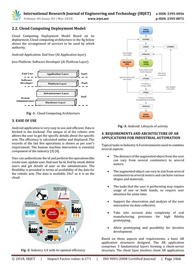 IRJET- A Quality Watch Android Based Application for Monitoring Robotic Arm Statistics using ...
