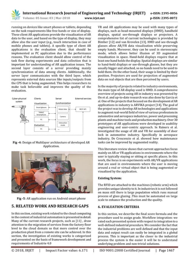 IRJET- A Quality Watch Android Based Application for Monitoring Robotic Arm Statistics using ...