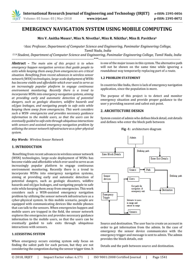 IRJET- Emergency Navigation System using Mobile Computing | PDF