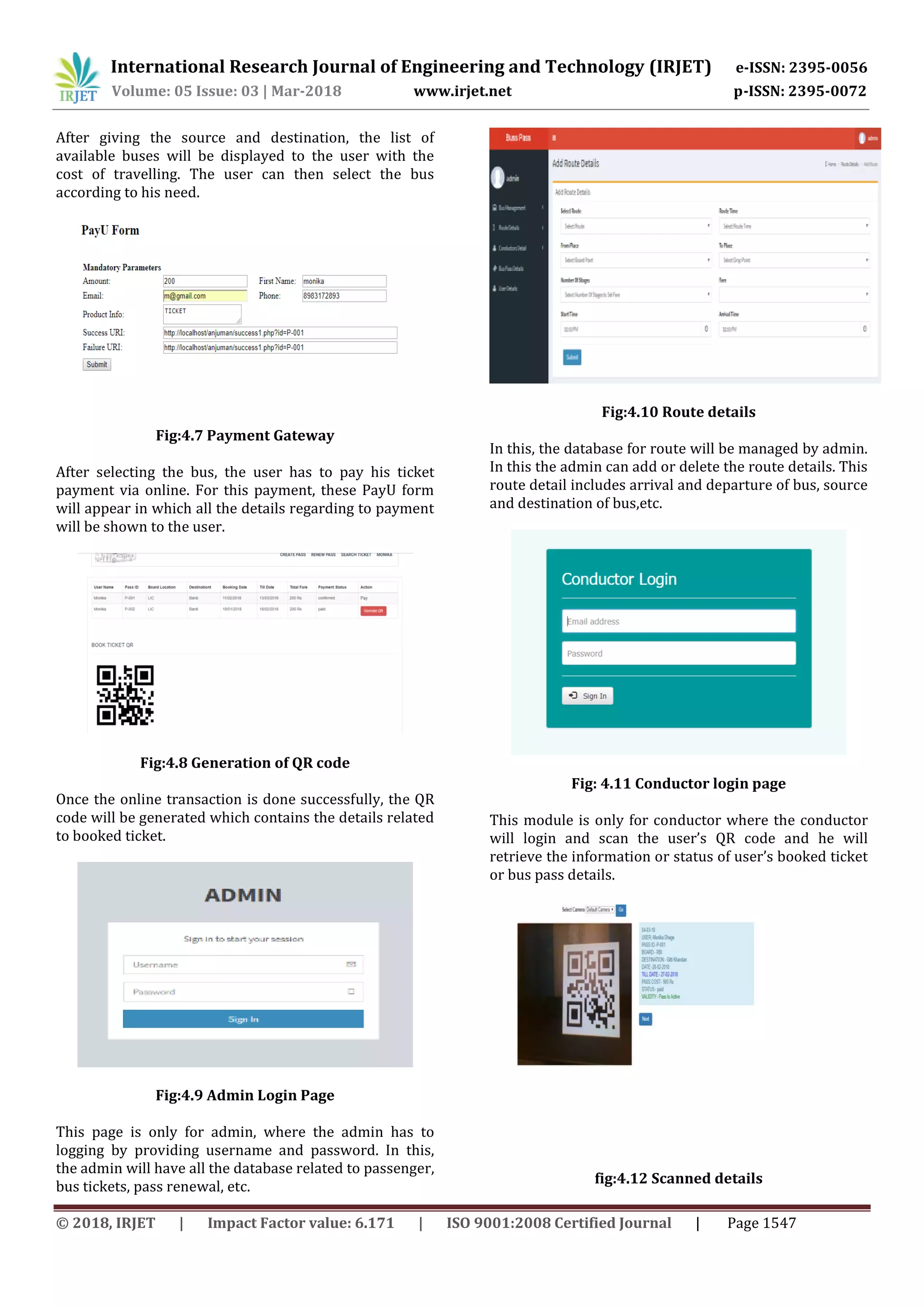 IRJET- Online Facility of Ticket Booking and Generating Buspass using QR Code | PDF