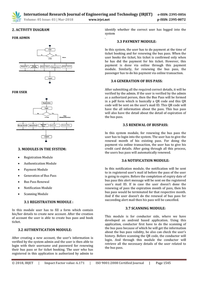 IRJET- Online Facility of Ticket Booking and Generating Buspass using QR Code | PDF