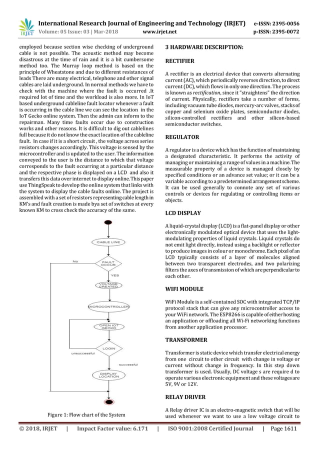 Irjet Iot Based Underground Cable Line Fault Detection Pdf