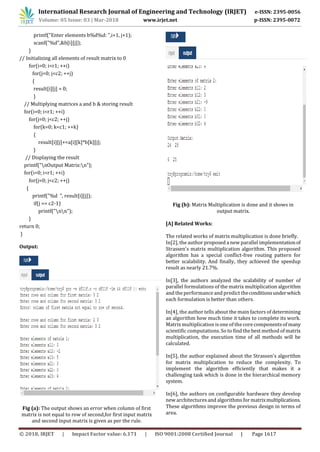 IRJET- Matrix Multiplication using Strassen’s Method | PDF