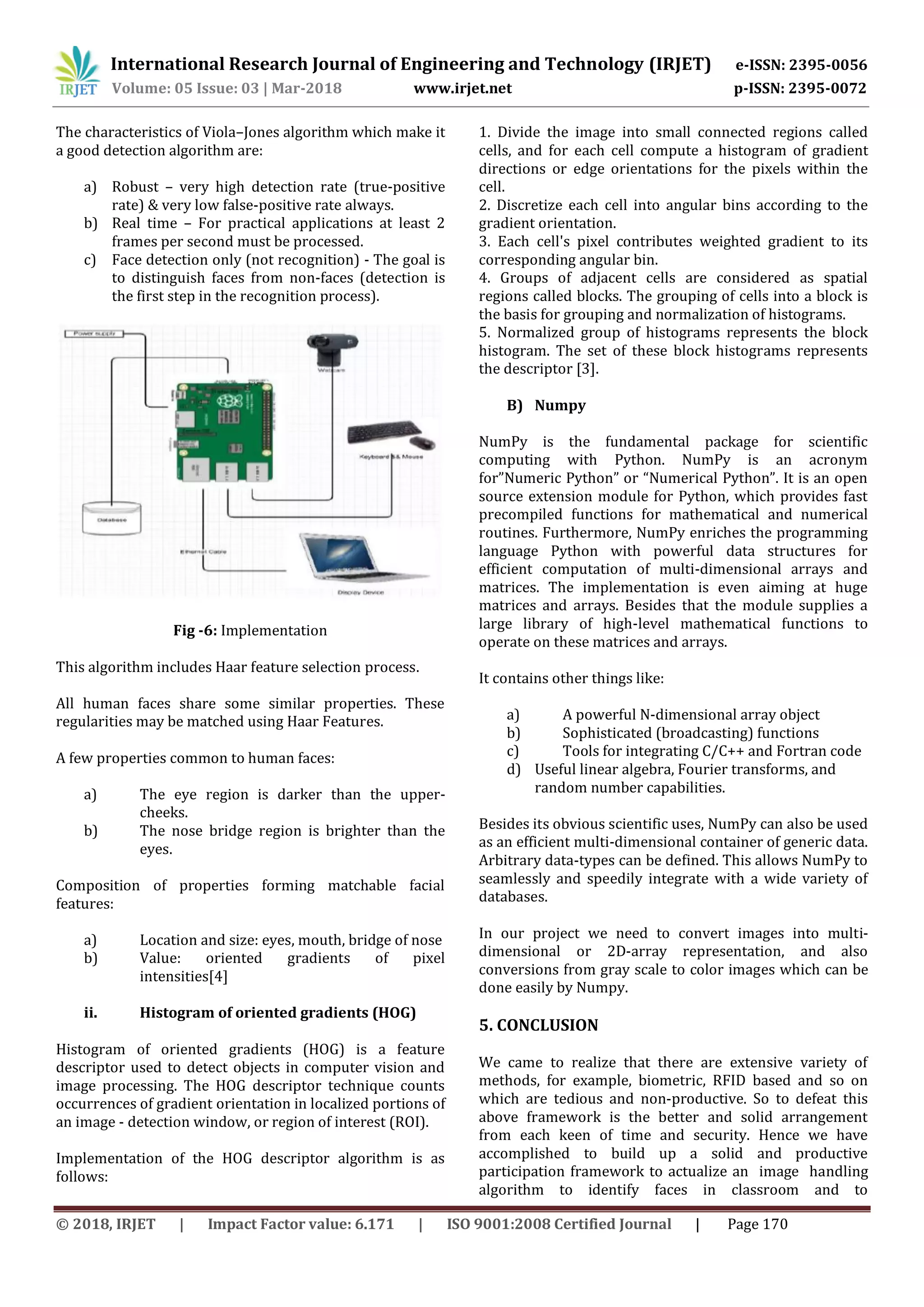 Classroom Attendance using Face Detection and Raspberry-Pi | PDF | Cameras and Camcorders ...