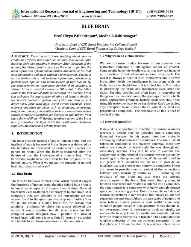 IRJET- Blue Brain | PDF
