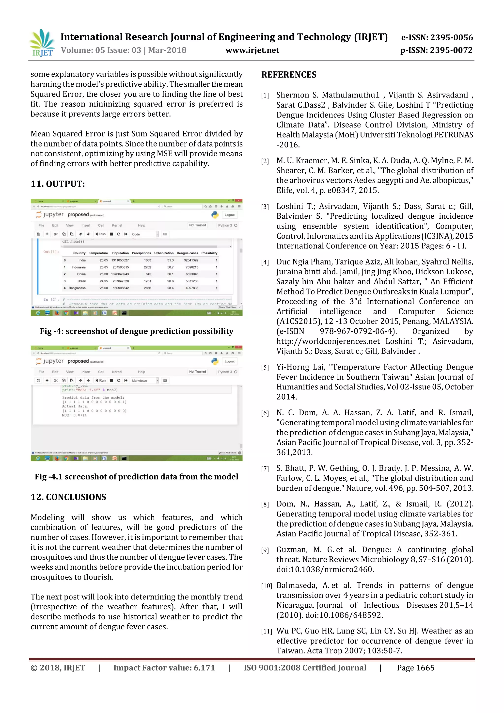 Irjet Dengue Possibility Forecasting Model Using Machine Learning