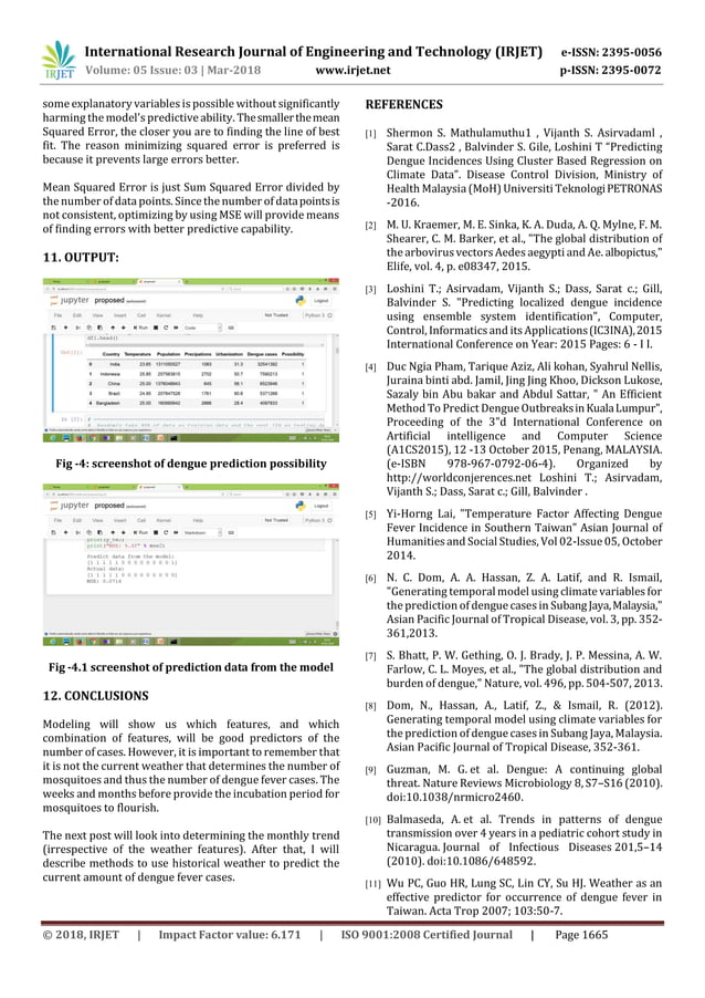Irjet Dengue Possibility Forecasting Model Using Machine Learning Algorithms Pdf