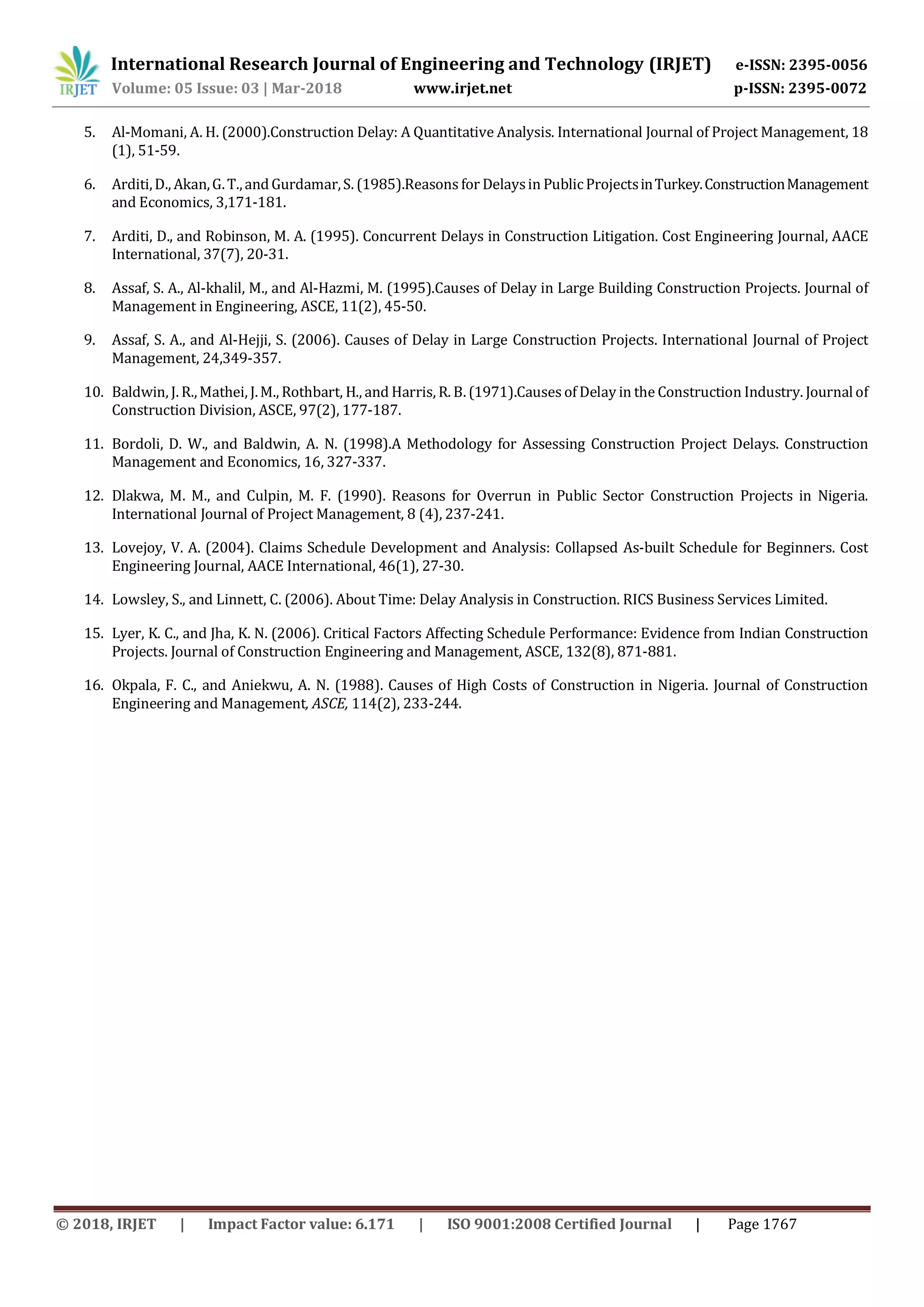 Irjet Enhancement Of Highway Project Performance Using Lean Construction Method Pdf