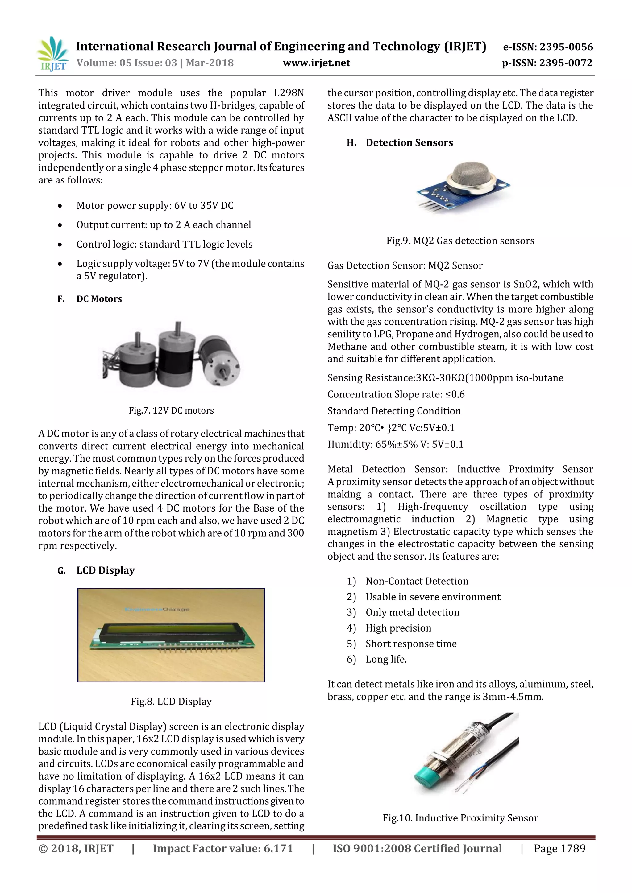 IRJET- Explosive Ordinanace Disposal Robot | PDF | Computer Peripherals | Computing