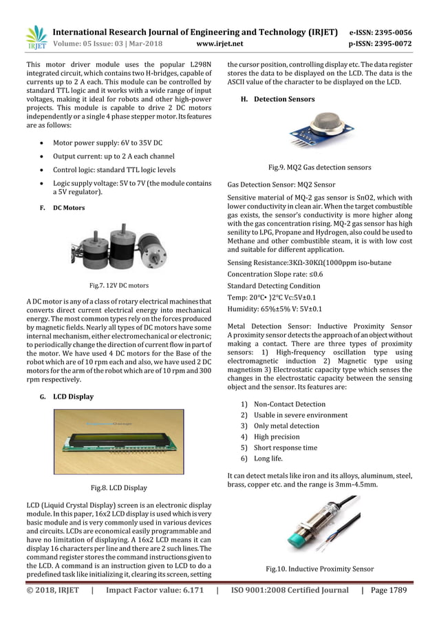 IRJET- Explosive Ordinanace Disposal Robot | PDF | Computer Peripherals | Computing